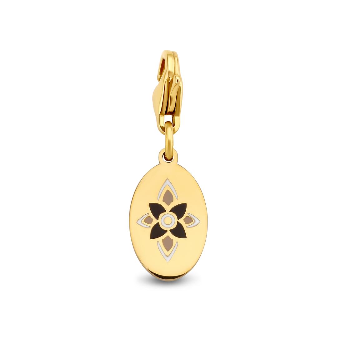 Oval Flower Enamel Charm - CO88 Collection